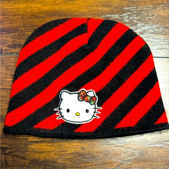 Hello Kitty | Accessories | Vintage Hello Kitty Striped Beanie Hat By ...